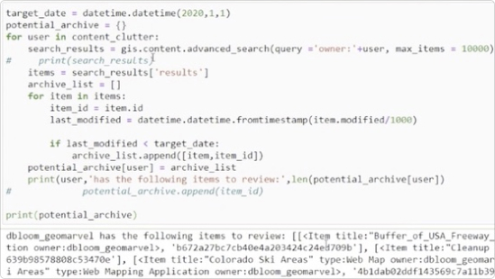 ArcGIS Notebooks | Audit Your ArcGIS Organizational Content – GeoMarvel